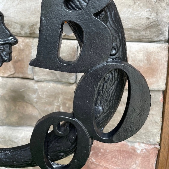 Accents | New Cast Iron Metal Bat Moon Boo Wall Sign | Poshmark